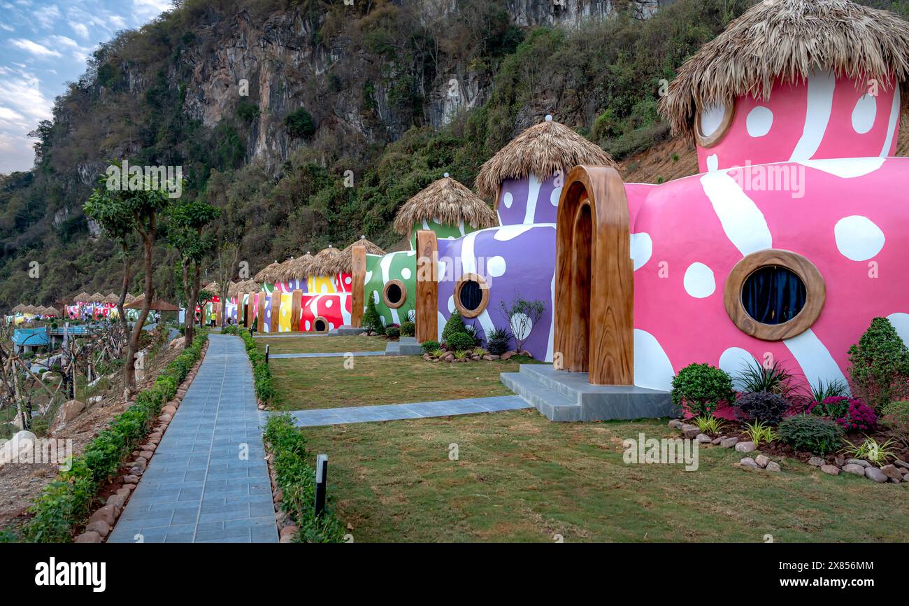 Moc Chau island tourist area, Son La province, Vietnam - February 18 ...