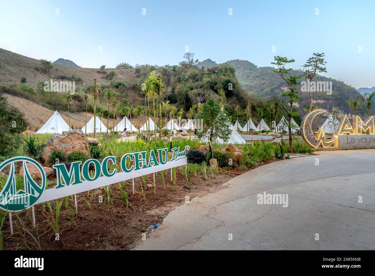 Moc Chau island tourist area, Son La province, Vietnam - February 18 ...