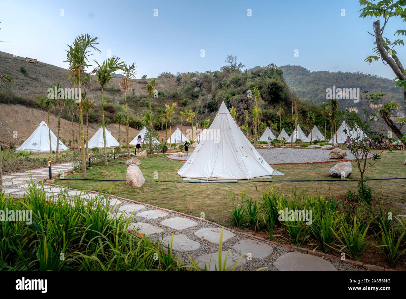 Moc Chau island tourist area, Son La province, Vietnam - February 18 ...