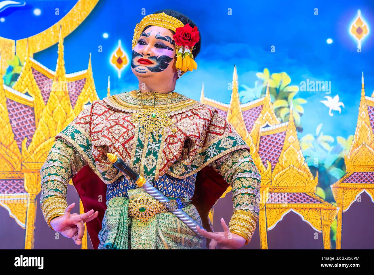 Bangkok, Thailand - April 20 2024: Khon Masked Dance is a mixture of ...
