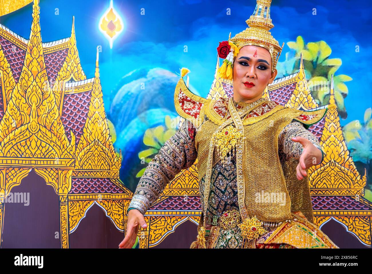 Bangkok, Thailand - April 20 2024: Khon Masked Dance is a mixture of ...
