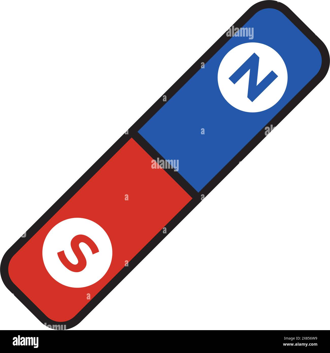 Bar magnet icon. n-pole and s-pole magnets. Vector Stock Vector Image ...