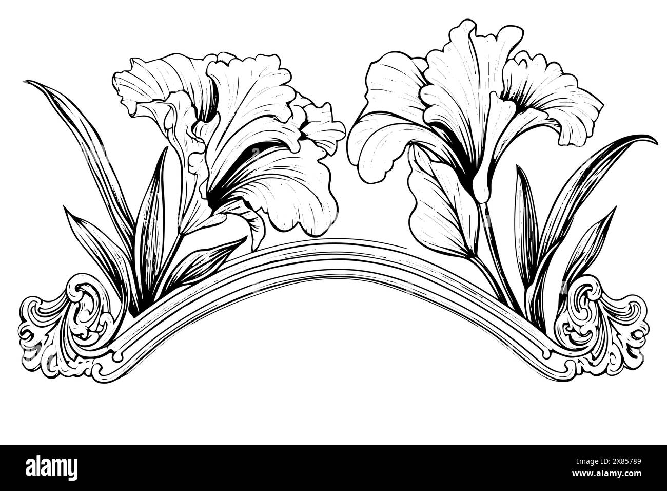 Vintage Baroque Architecture Vector Illustration: Ornate Molding and ...
