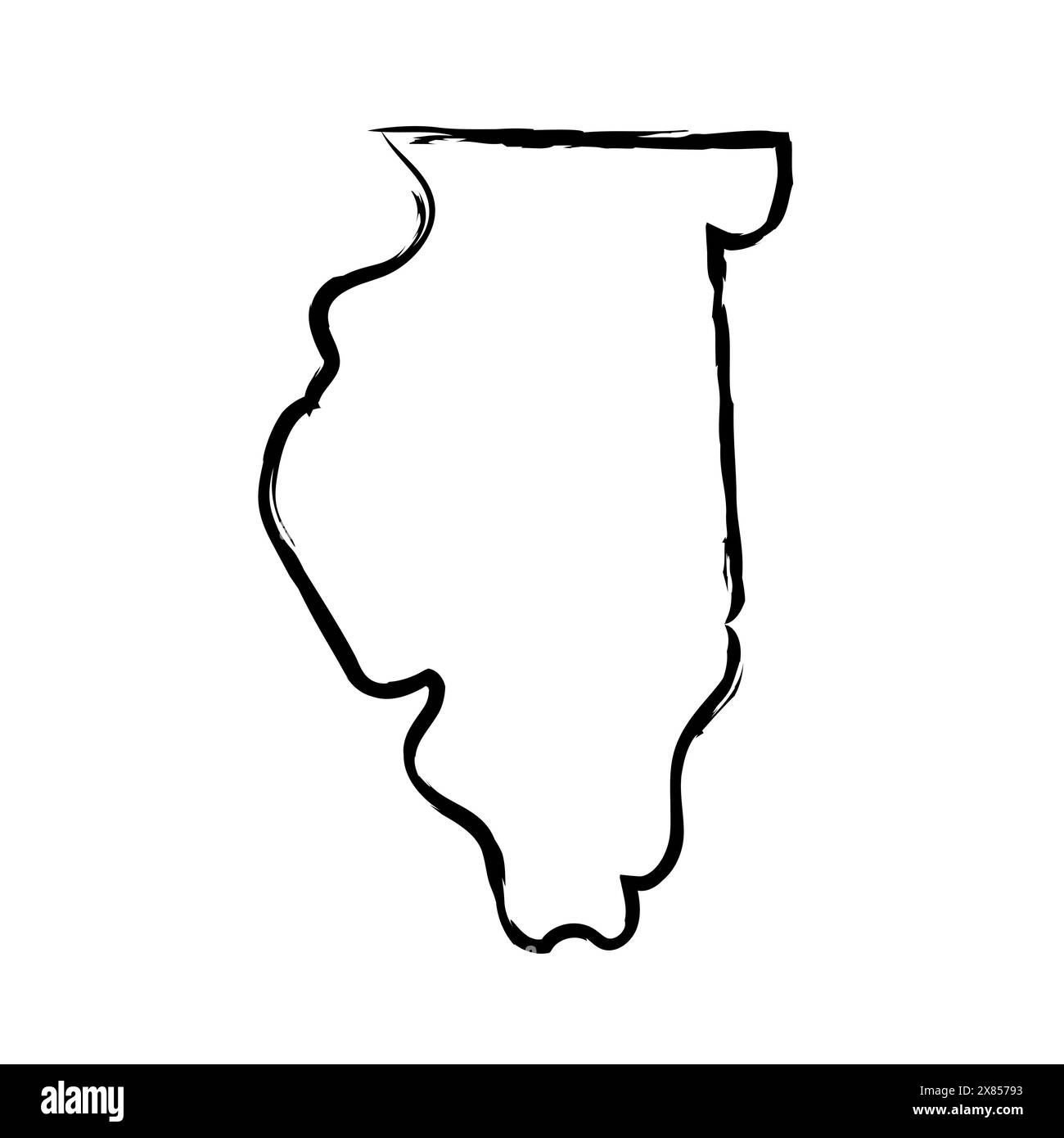 Illinois map outline concept sketch. Isolated vector graphics hand ...