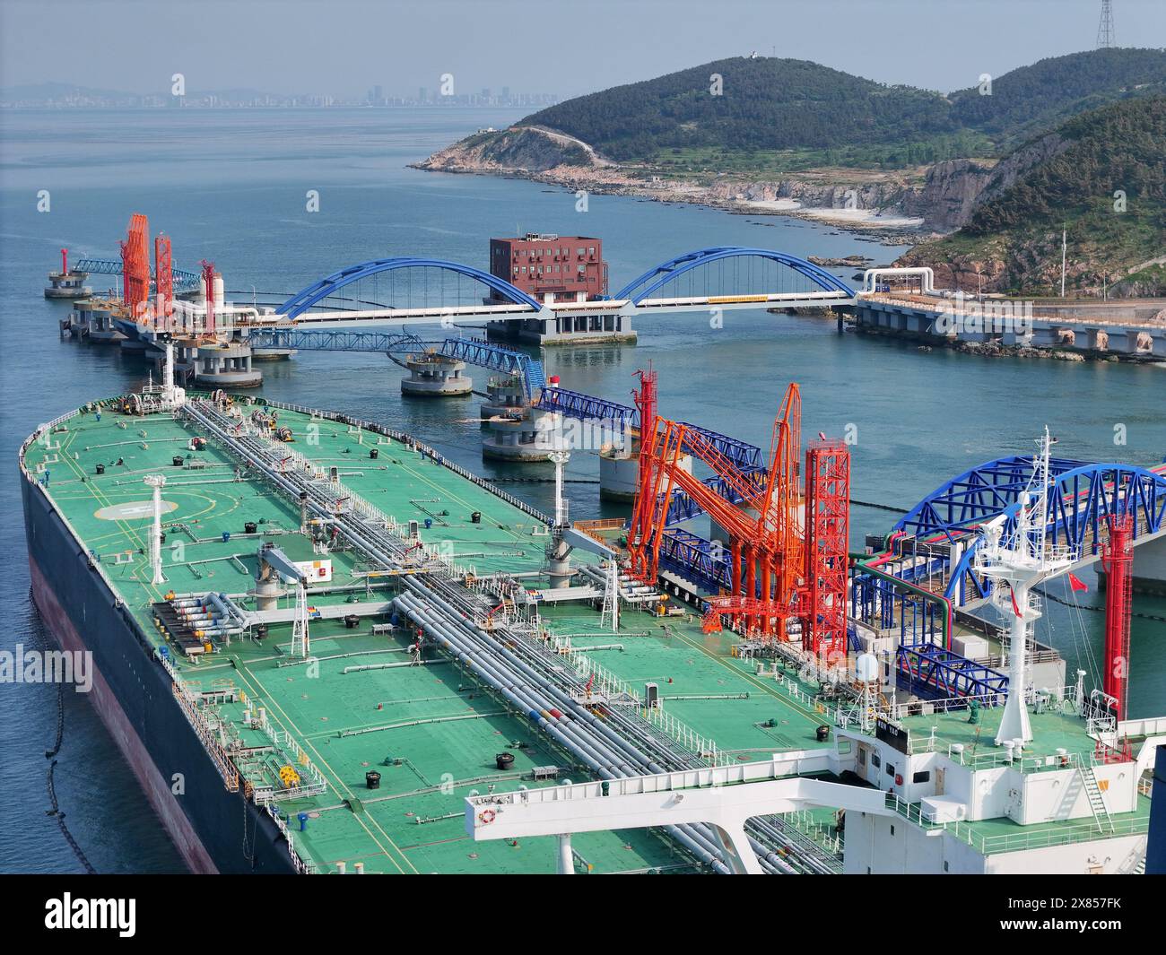 YANTAI, CHINA - MAY 22, 2024 - Large tankers unload imported oil and ...
