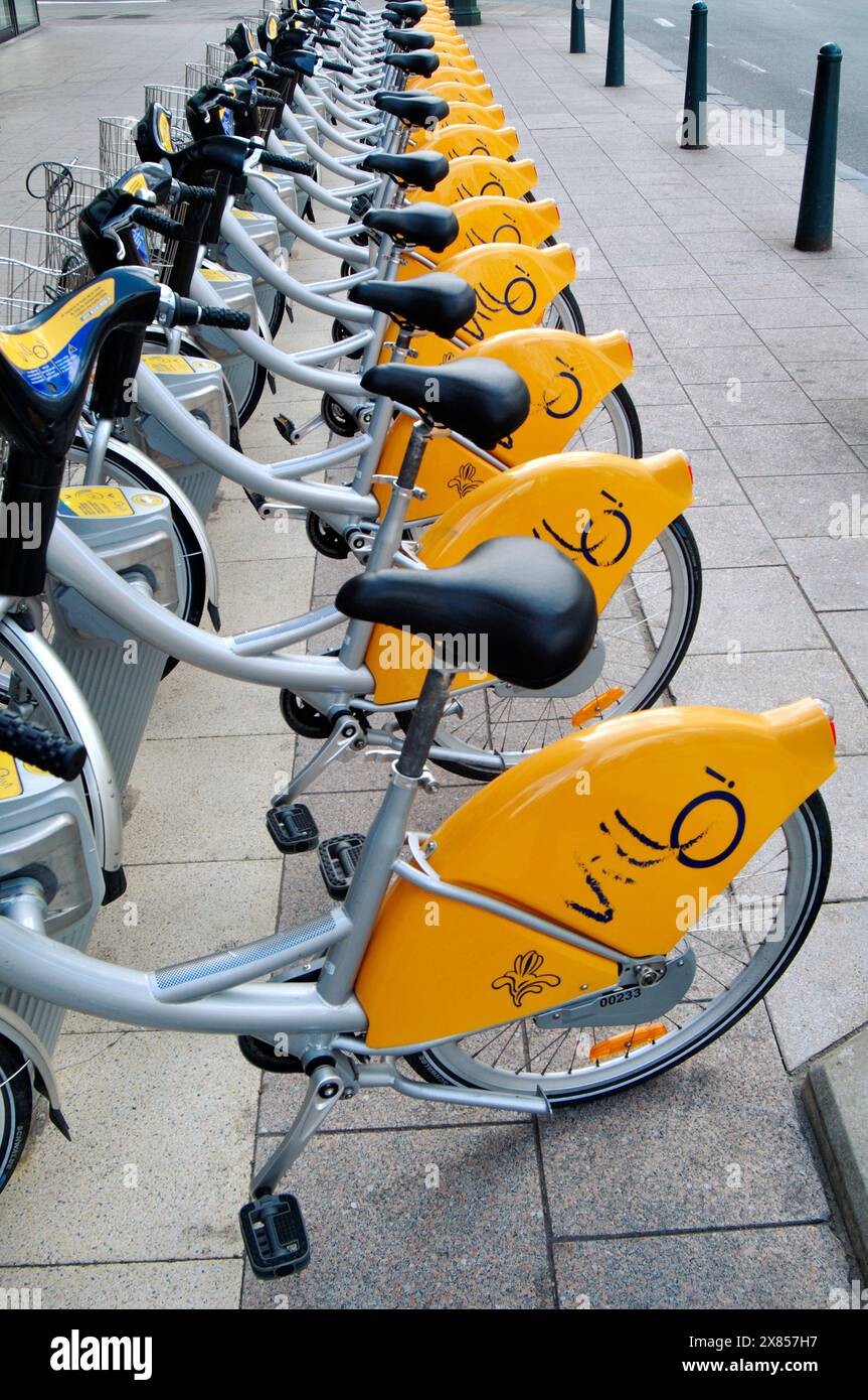 Belgium, Brussels, Bike Sharing, Collection Point Stock Photo - Alamy