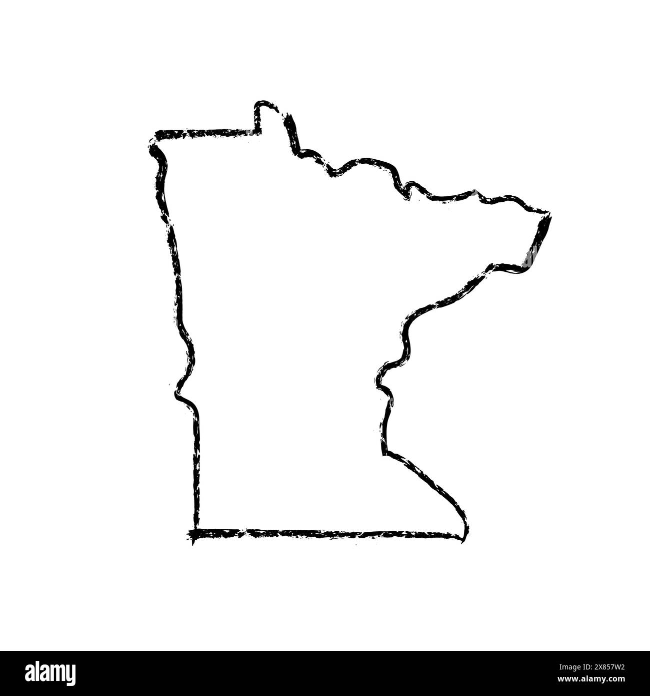 Minnesota map outline concept sketch. Isolated vector graphics hand ...