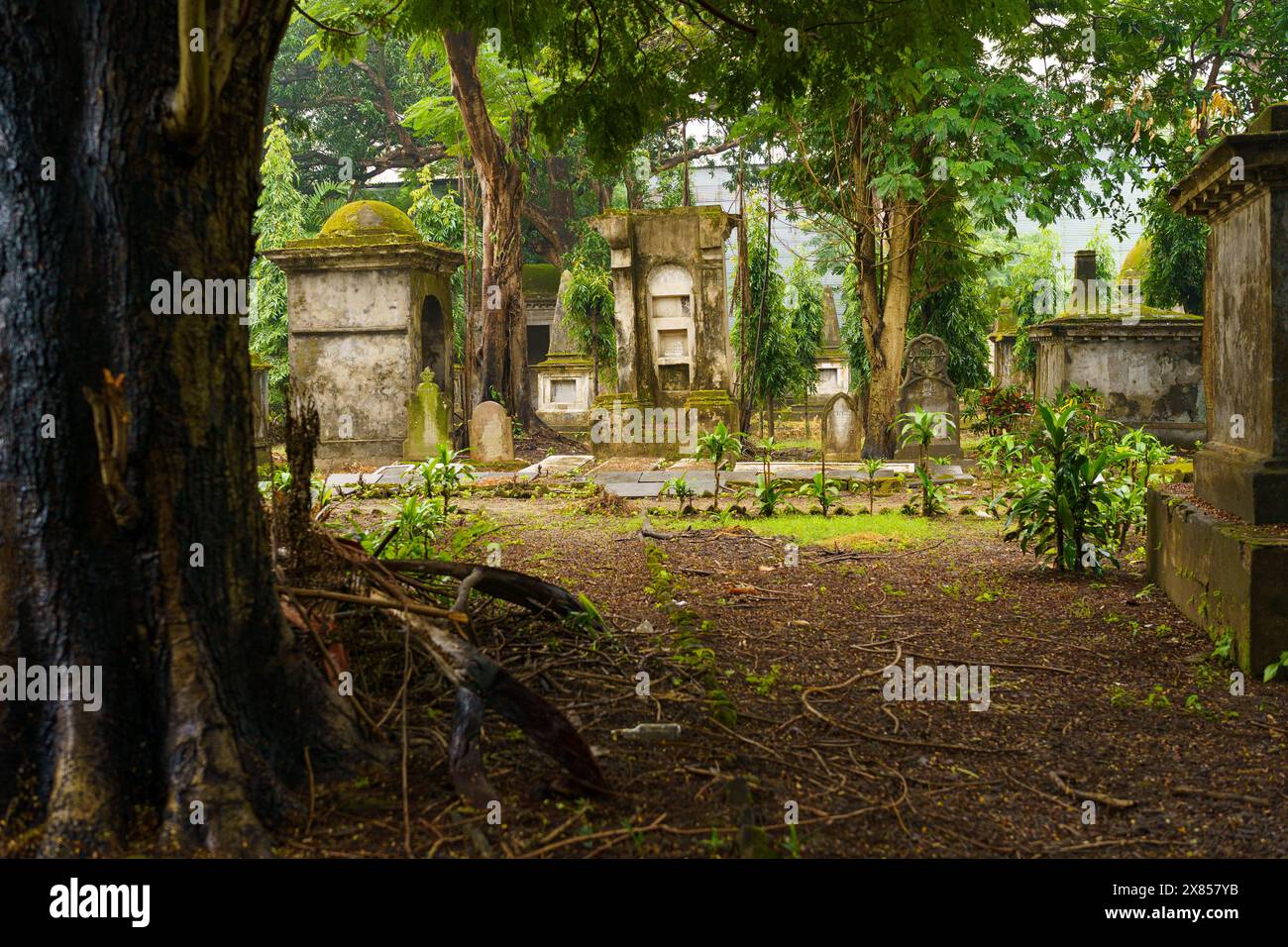 South park street cemetery in Kolkata, India. Historic cemetery with ...