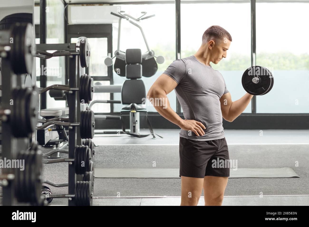 Profile muscular young bodybuilder hi-res stock photography and images ...