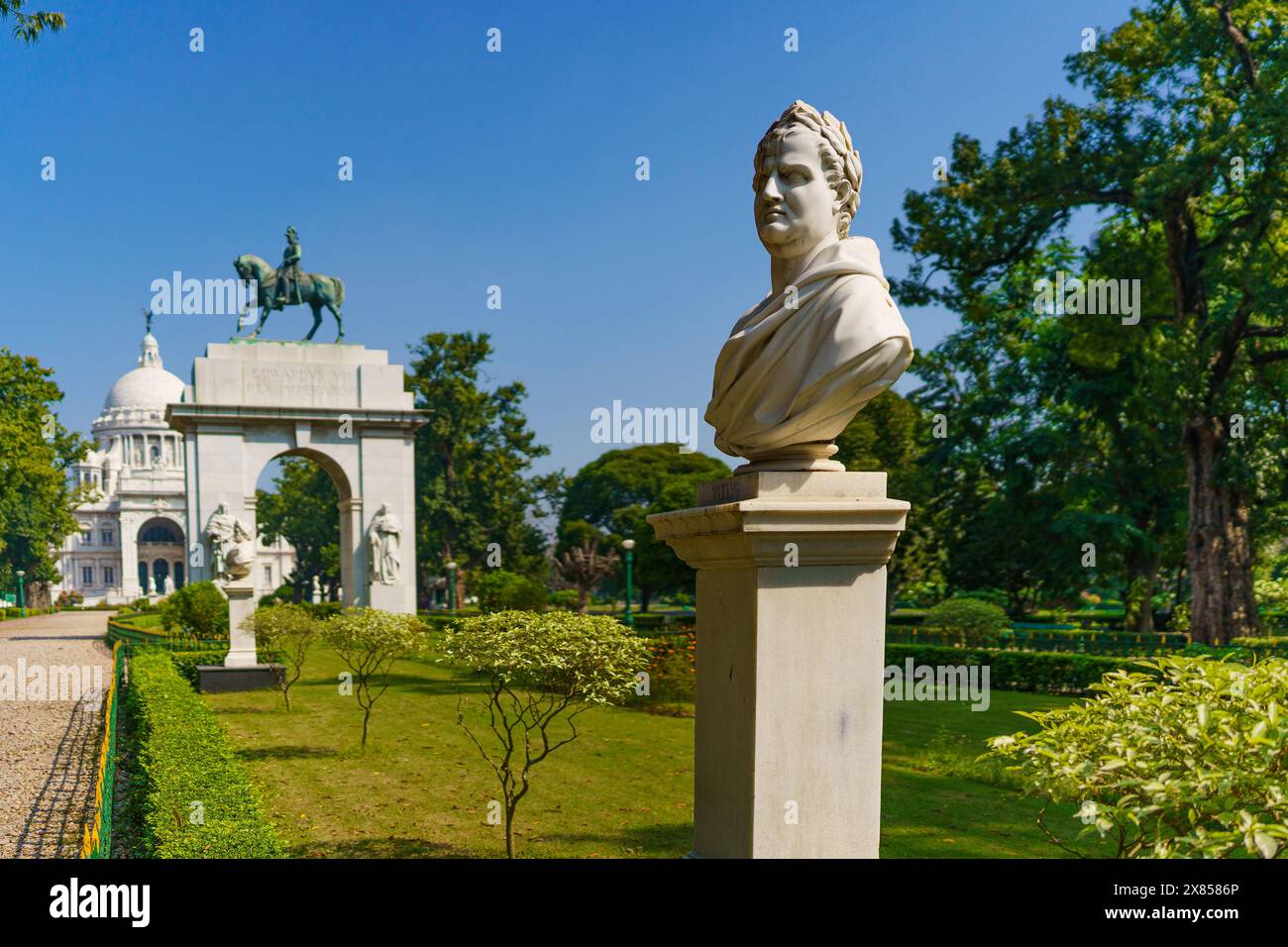 The Victoria memorial, an historic landmark of Kolkata, is seen on a ...