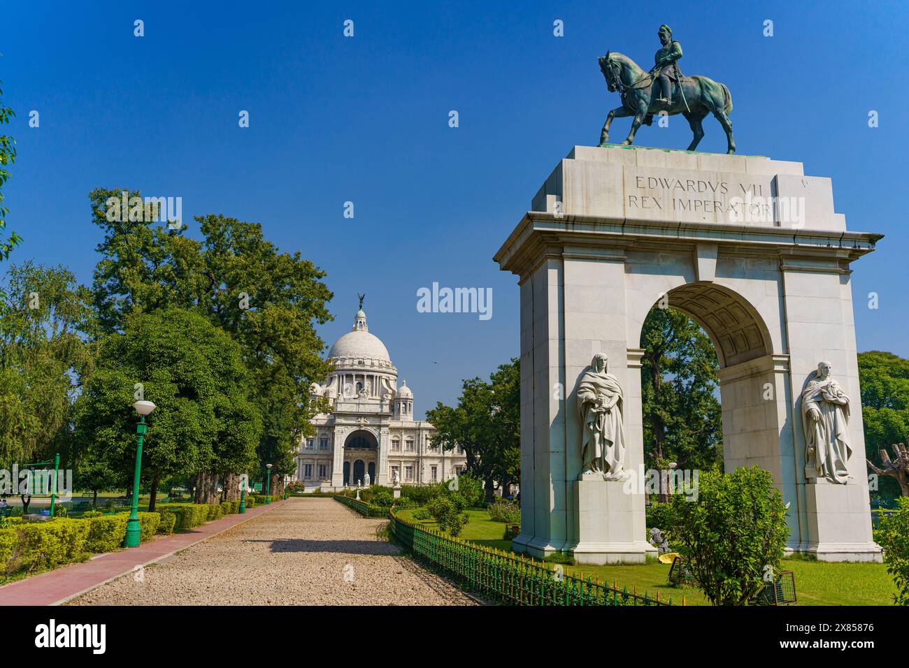 The Victoria memorial, an historic landmark of Kolkata, is seen on a ...