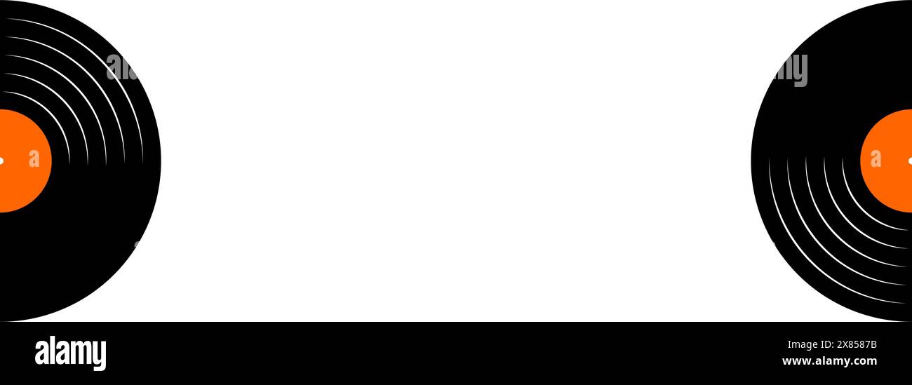 Wallpaper with halved vinyl records and empty space. LP or long play ...