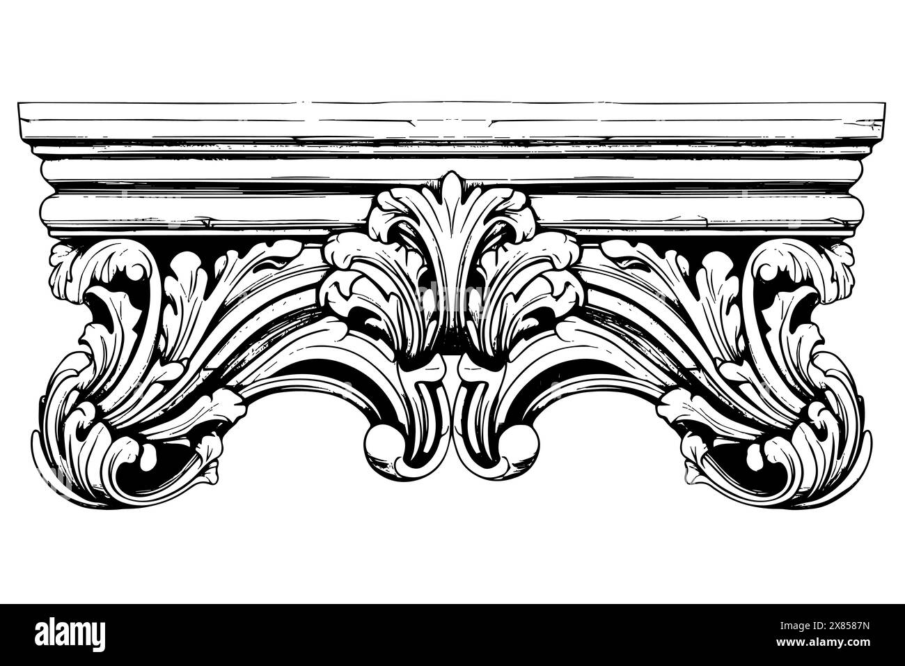 Vintage Baroque Ornamentation: Intricate Vector Illustrations of ...