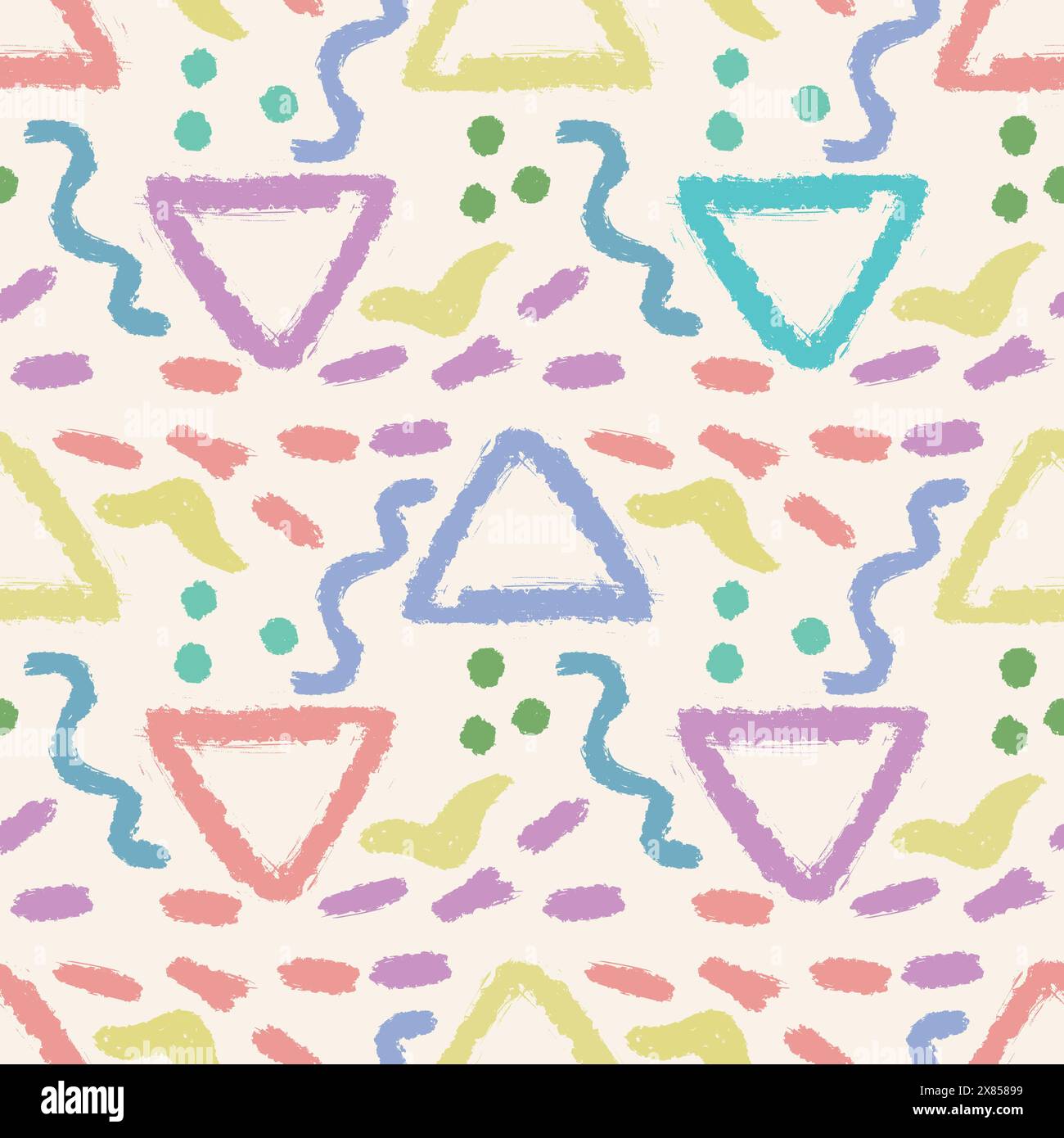 Abstract crayon doodle texture elements seamless pattern Stock Vector ...