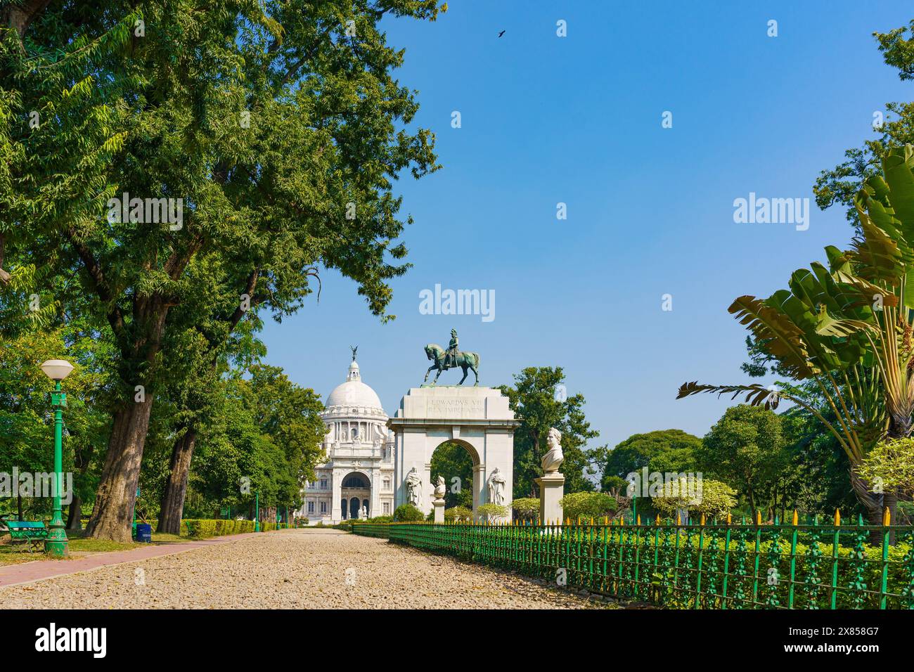 The Victoria memorial, an historic landmark of Kolkata, is seen on a ...