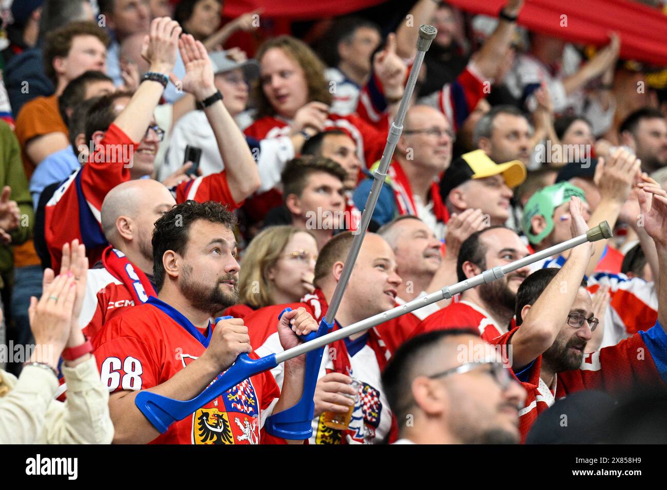 Prague, Czech Republic. 21st May, 2024. Czech fans pictured during the ...