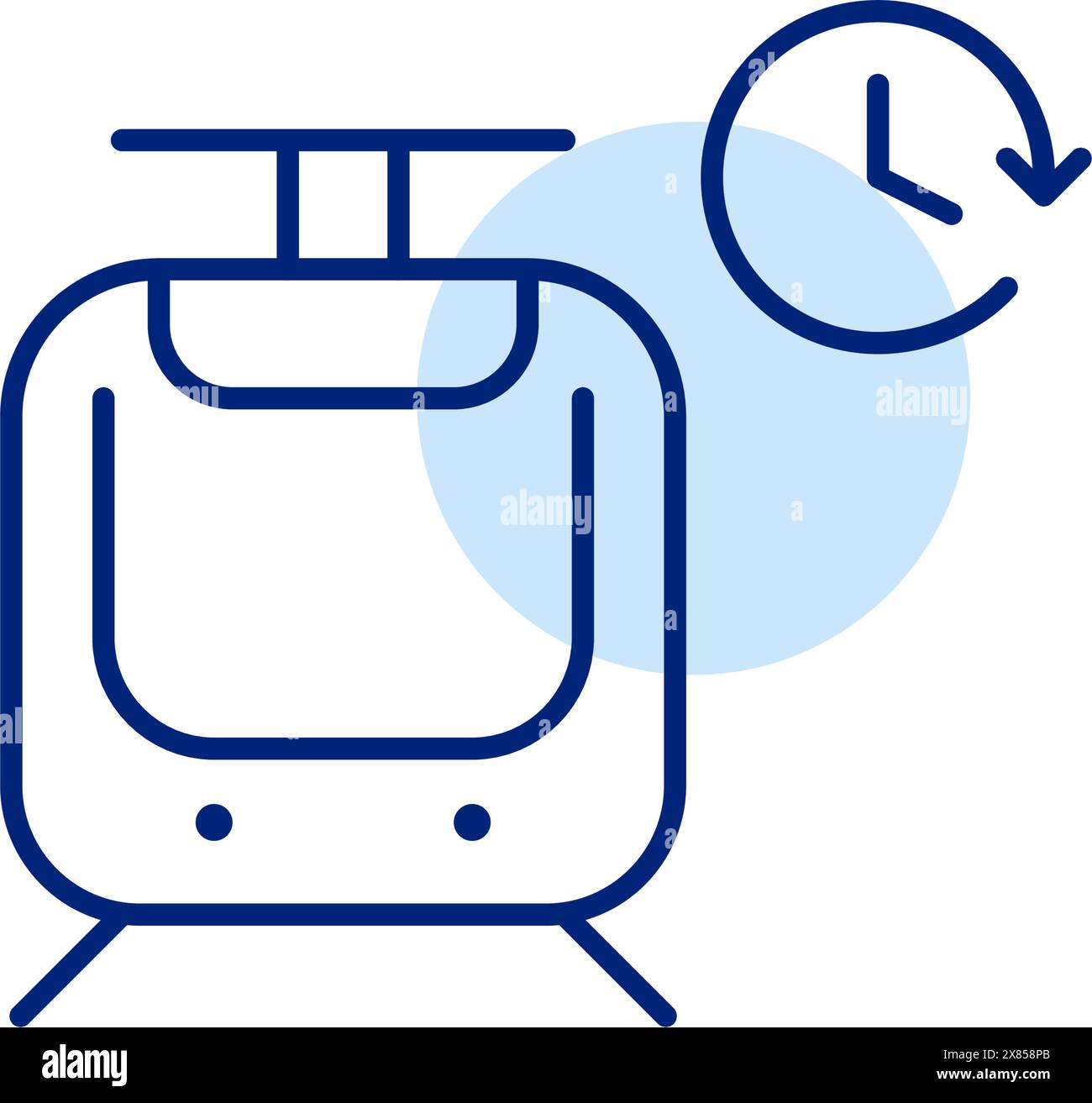 Tram and clock. Urban public rail transportation system. Pixel perfect ...