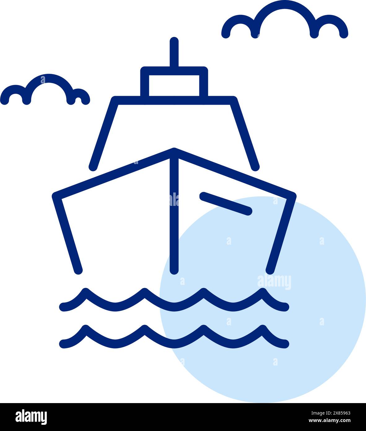 Tall ship, sea waves and clouds. Cruise, entertainment sailing and ...