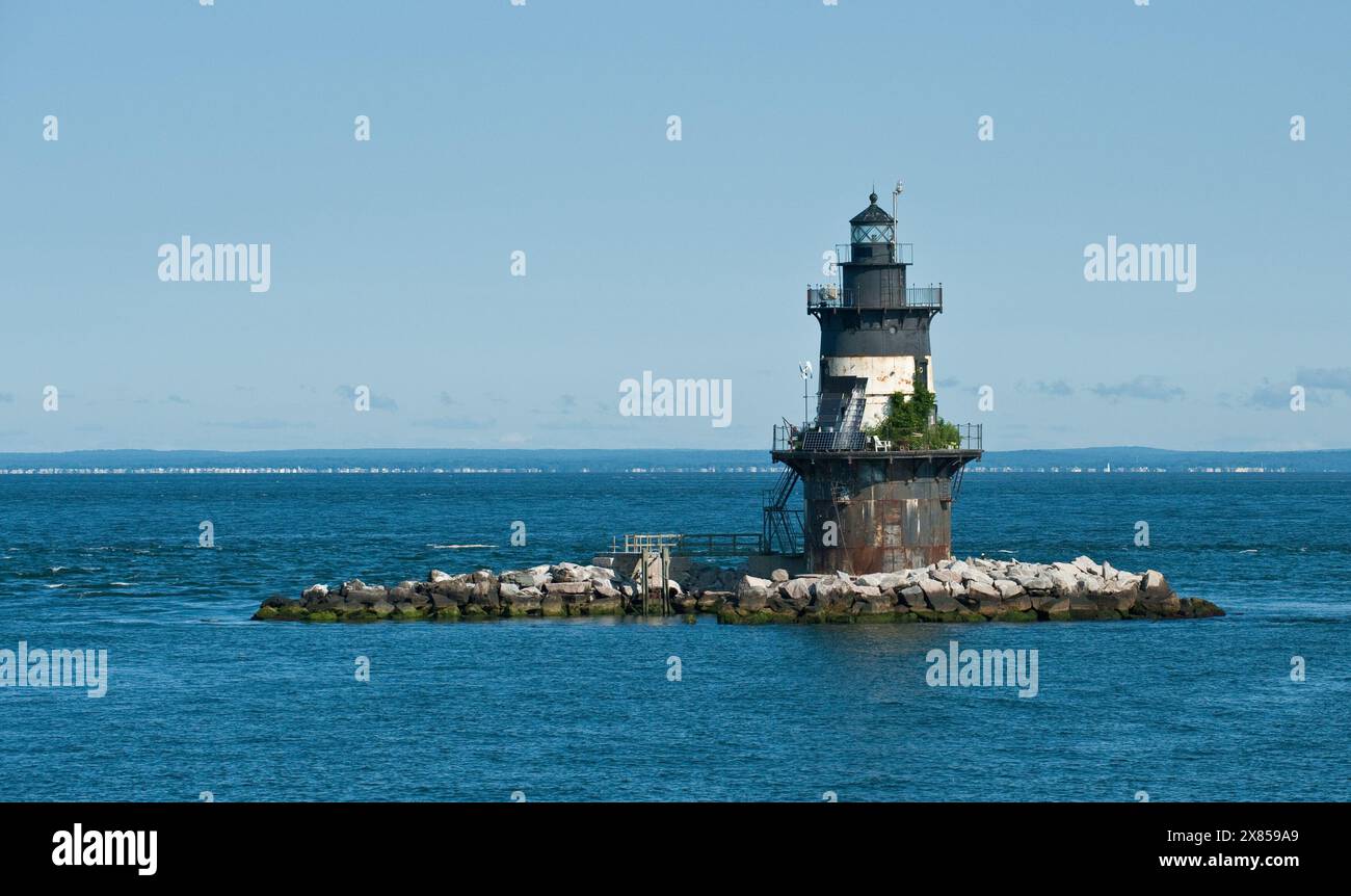 Orient Point Light. Plum Gut, Long Island, New York, USA Stock Photo ...