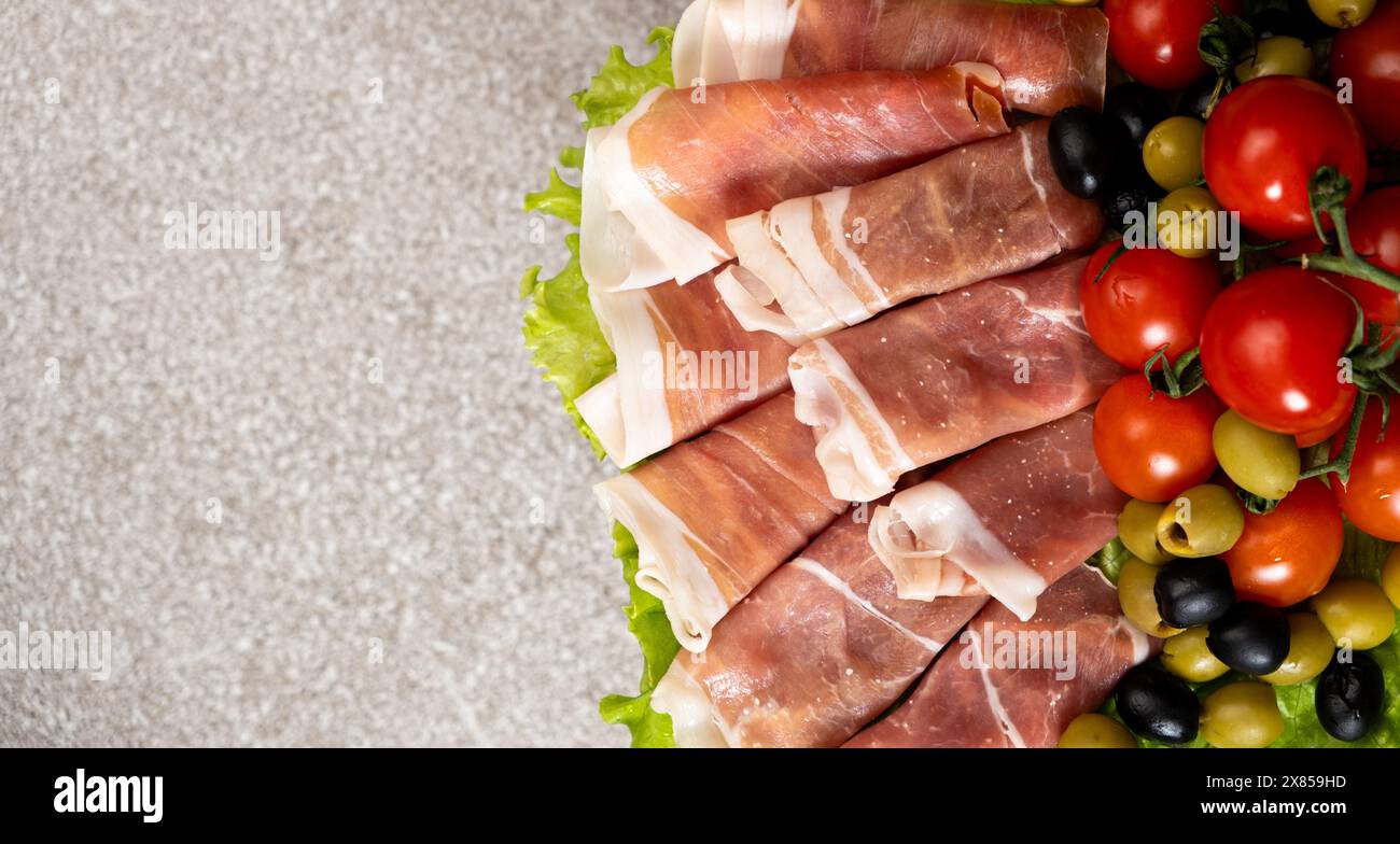 Traditional serrano ham, dry-cured pork jamon Stock Photo - Alamy