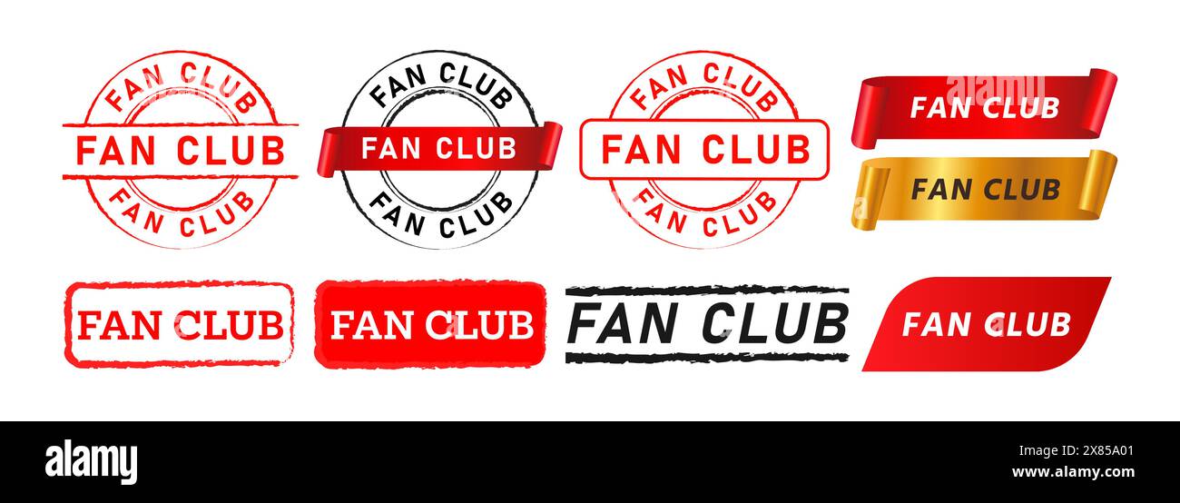 rubber stamp and ribbon fan club label sticker sign for group ...