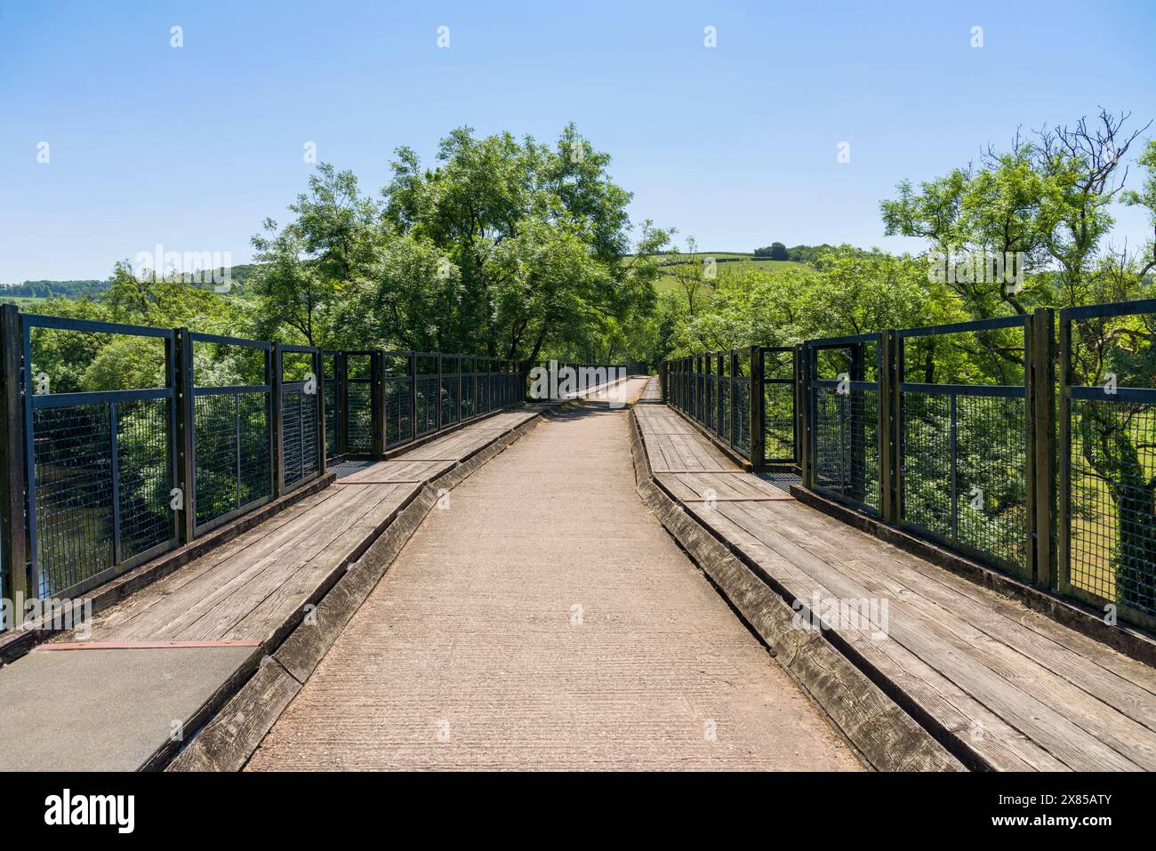 The old railway bridge, now part of the Tarka Trail, over the River ...