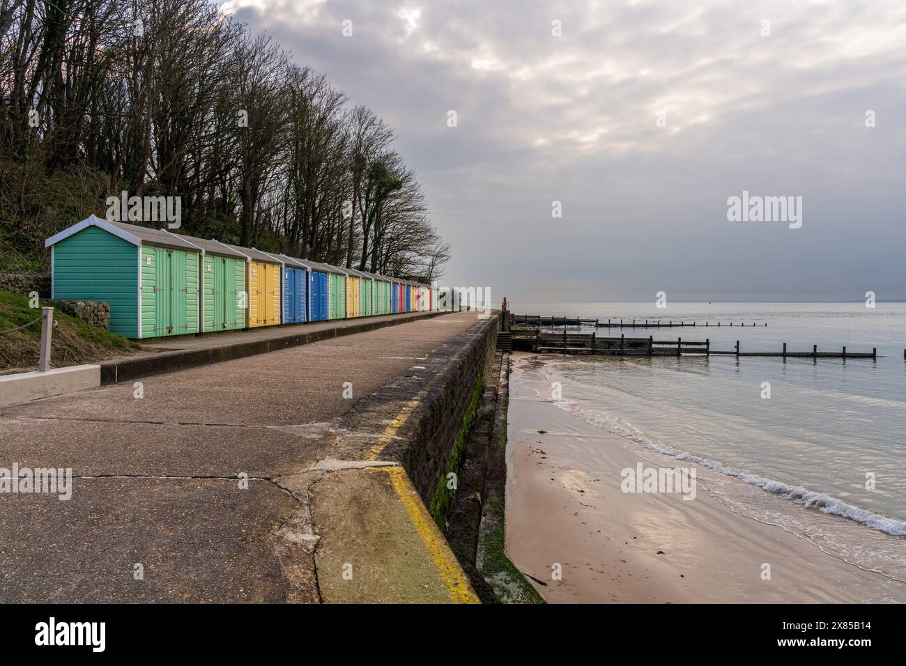 Colwell Bay, Isle of Wight, England, UK - April 17, 2023: View at the ...