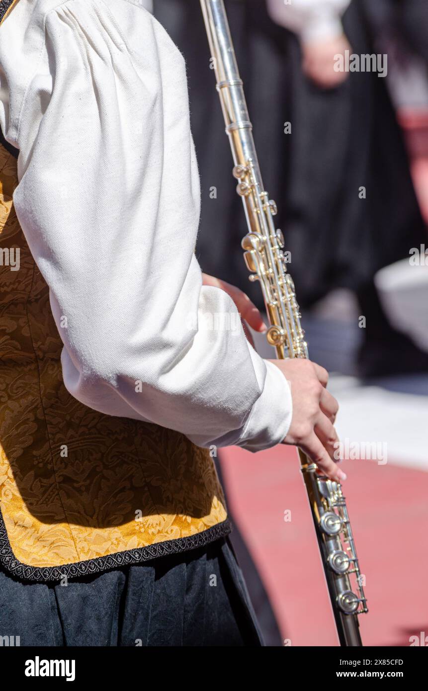 musician playing a transverse flute at a musical event Stock Photo - Alamy