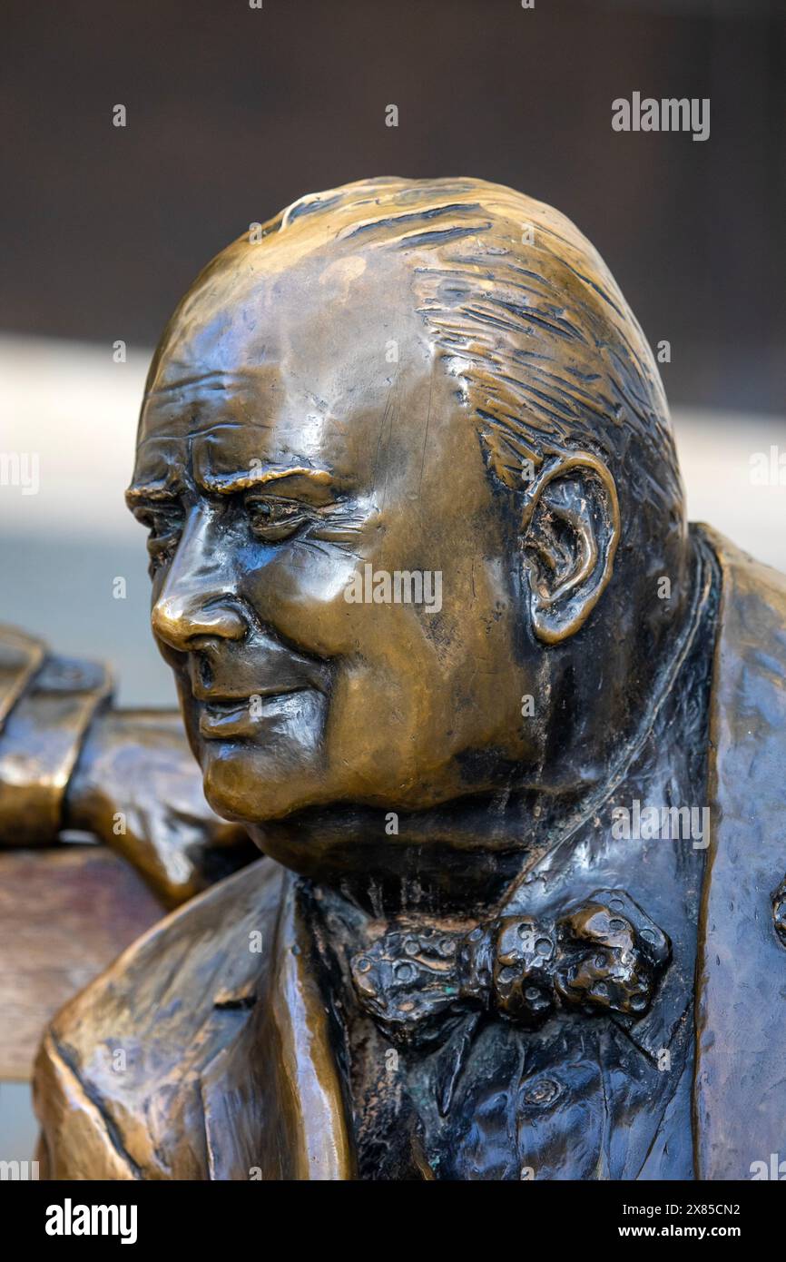 London, UK - February 26th 2024: Statue of Winston Churchill - part of ...