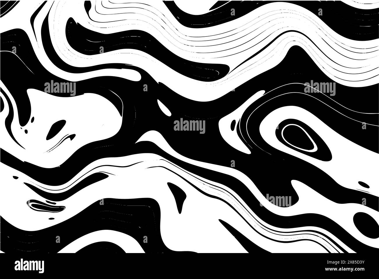 Abstract vector wavy seamless pattern. Trendy retro psychedelic ...
