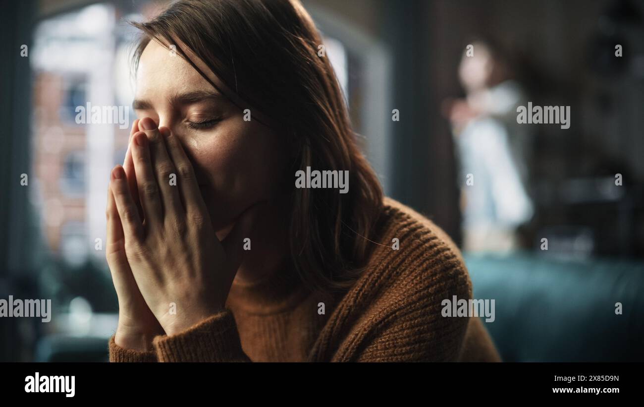 Portrait of Sad Crying Woman being Harrased and Bullied by Her Partner ...