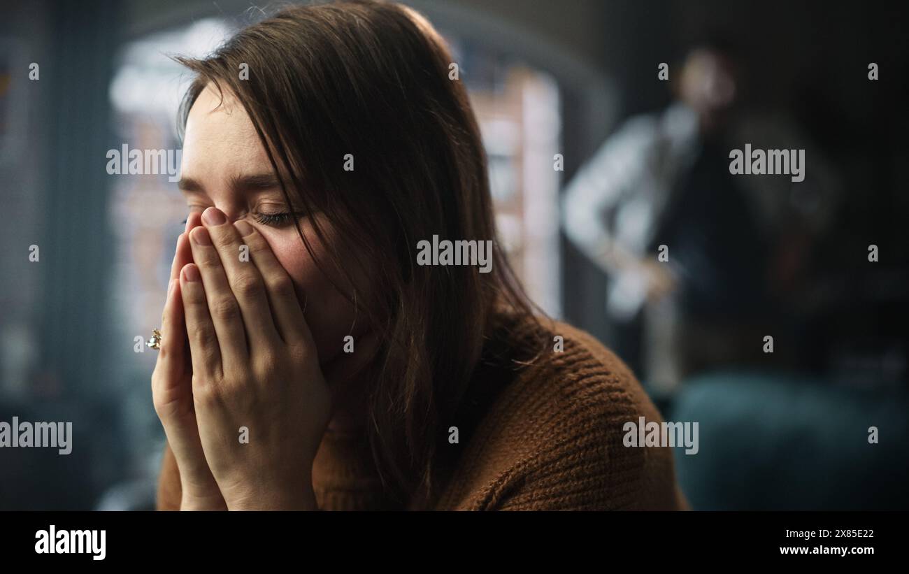 Portrait of Sad Crying Woman being Harrased and Bullied by Her Partner ...