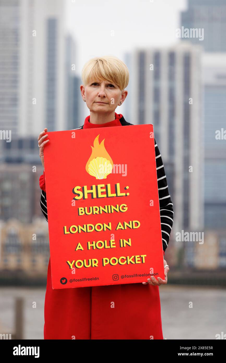 21st May 2024. North Greenwich, London, UK. Protest at the Shell AGM ...