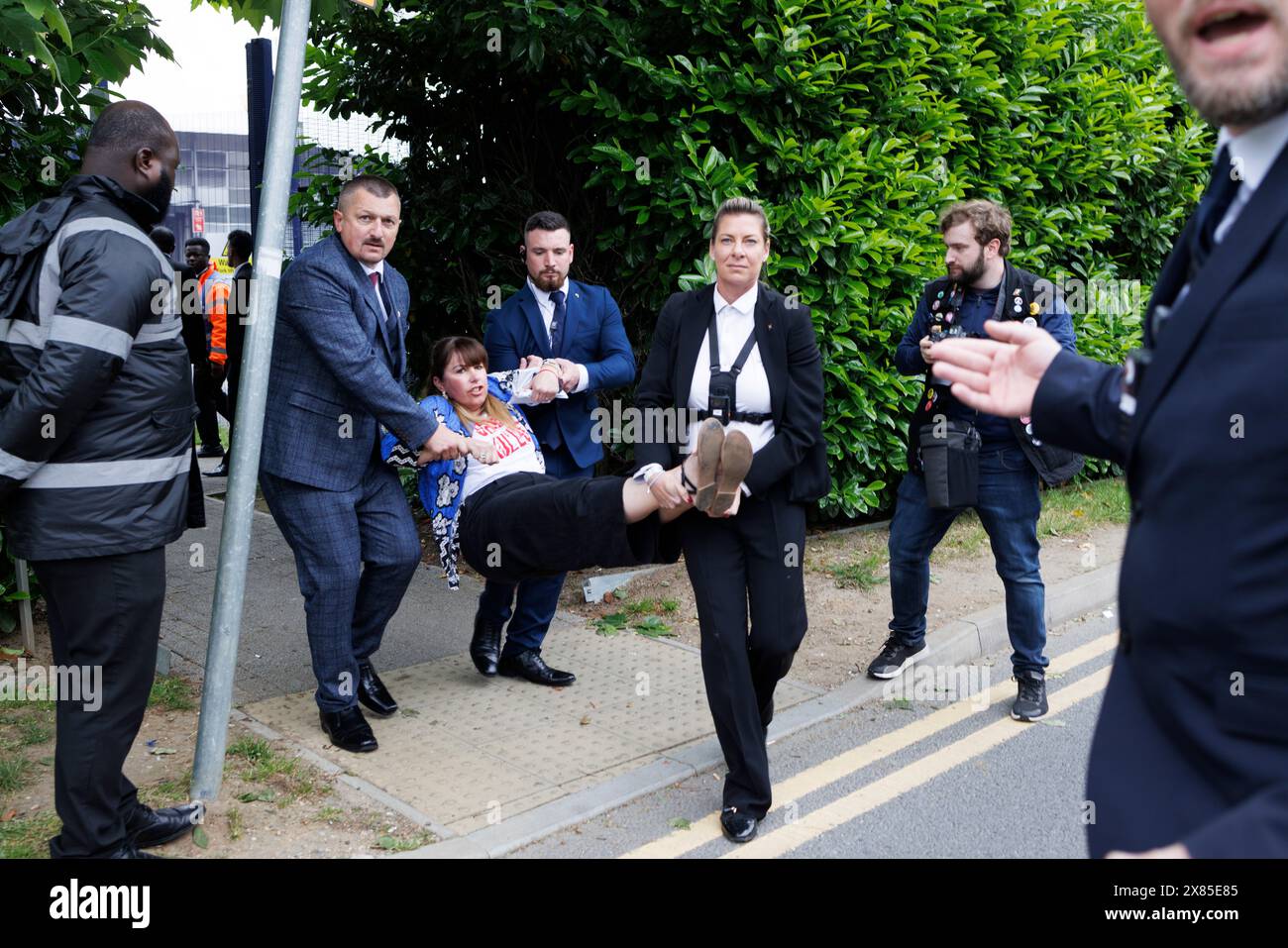 21st May 2024. North Greenwich, London, UK. Protest at the Shell AGM ...