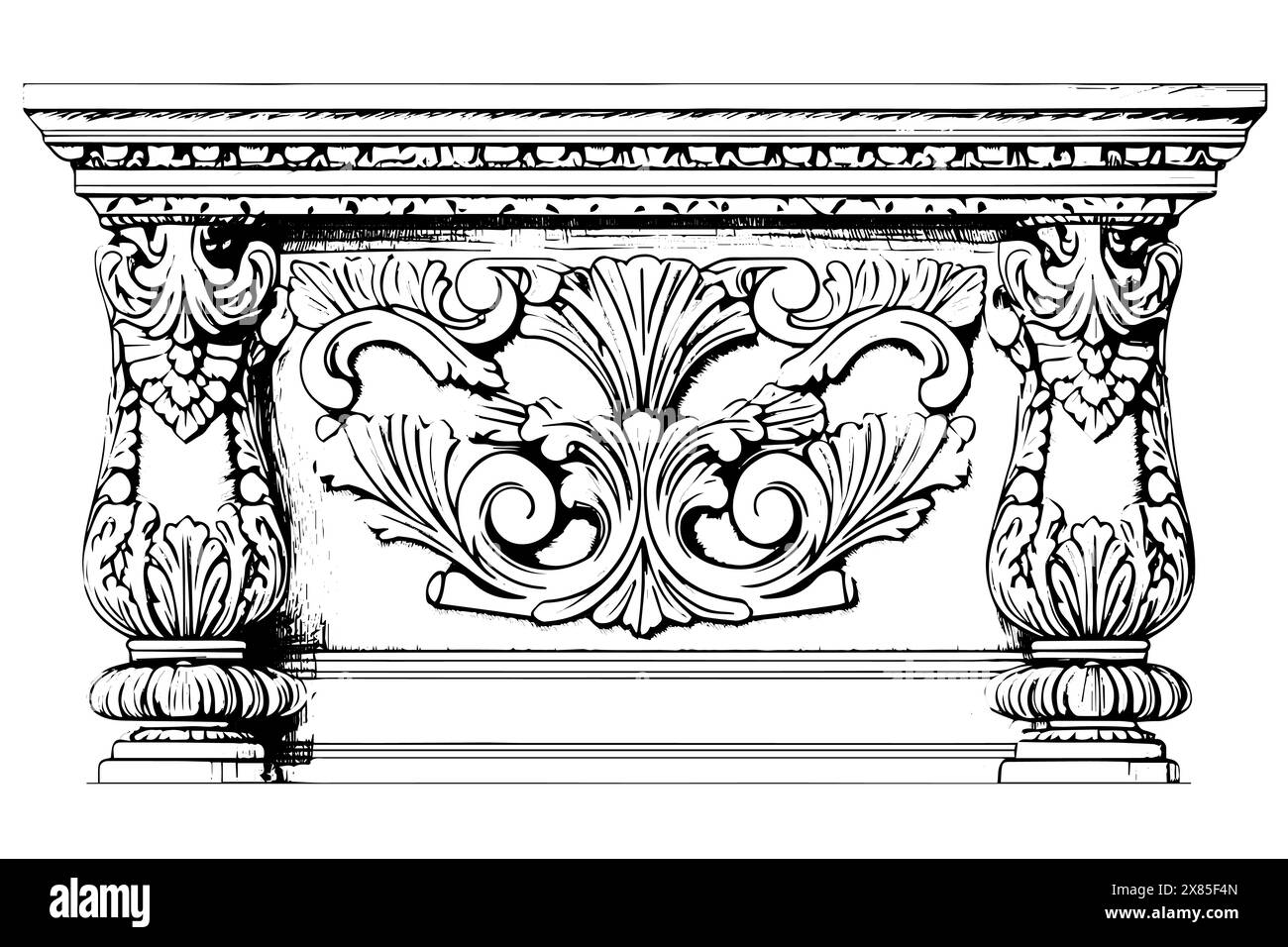 Vintage Baroque Ornamental Collection: Vector Illustrations of Classic ...