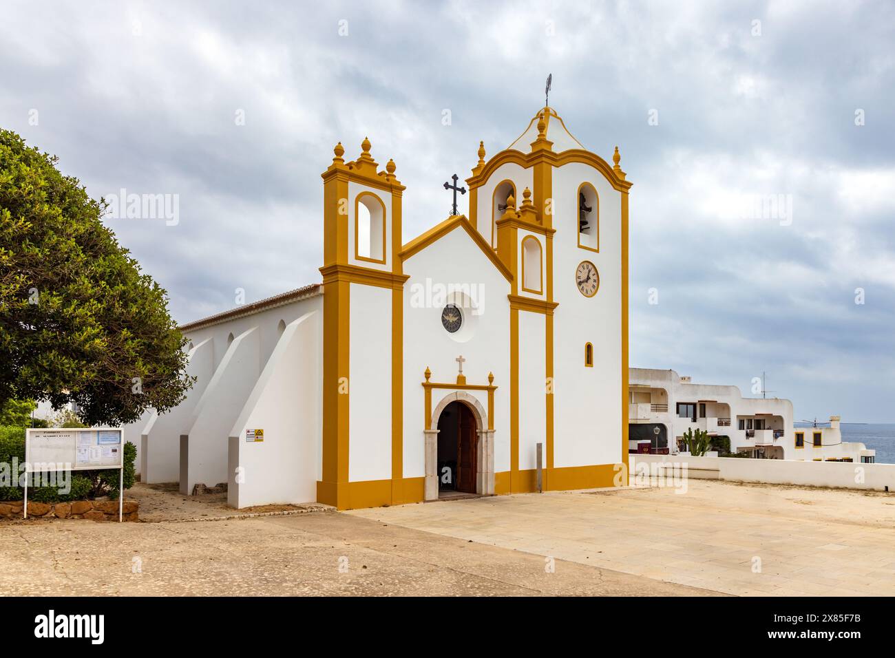Nossa Senhora da Luz church in Praia da Luz, Algarve, Portugal Stock ...