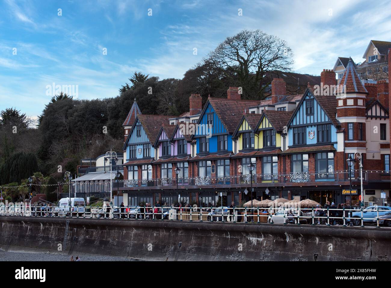 The colourful Beachcliff Hotel & apartments on the seafront in Penarth ...