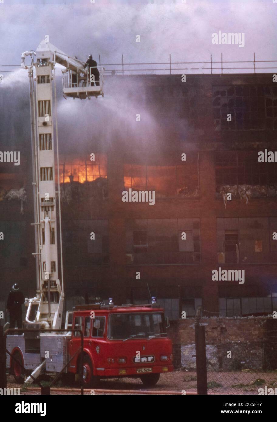 1970, Fire Fighters attending a fire at Stone Houses Mill, Wakefield ...