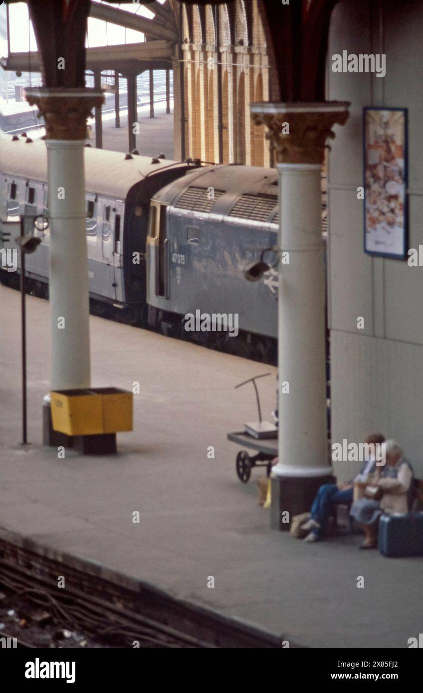 British Rail, in the 1970's, Diesel train and passengers at York ...