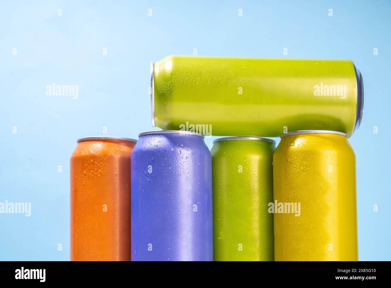 RTD Cocktail or mocktail, Ready to Drink canned beverage in colorful ...