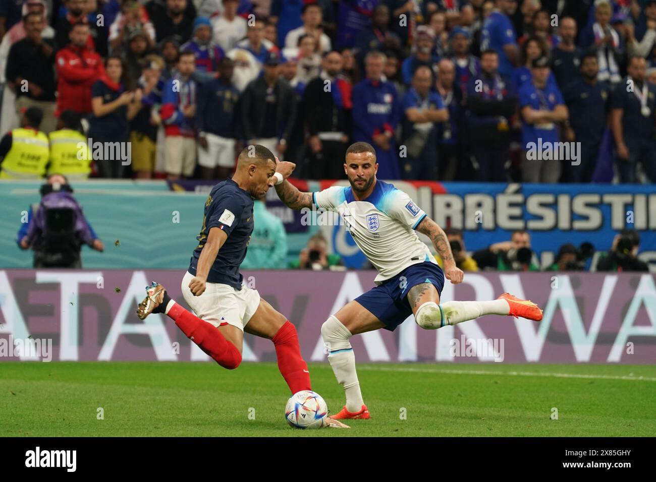 Doha, Qatar. 10th. Dicember 2022. Kylian Mbappé and Kyle Walker in ...