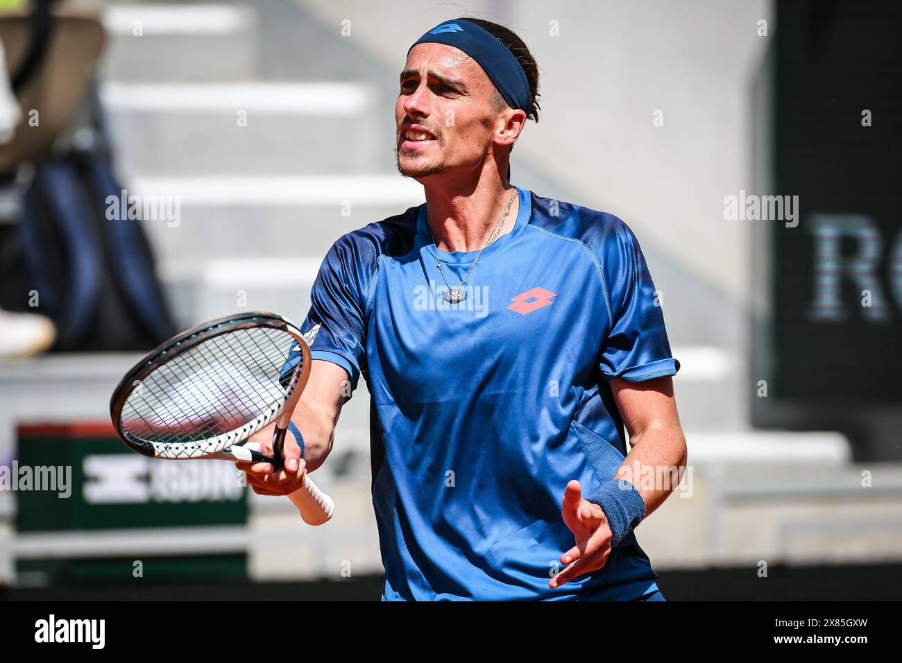 Geoffrey BLANCANEAUX of France looks dejected during fourth qualifying day of Roland-Garros 2024 ...