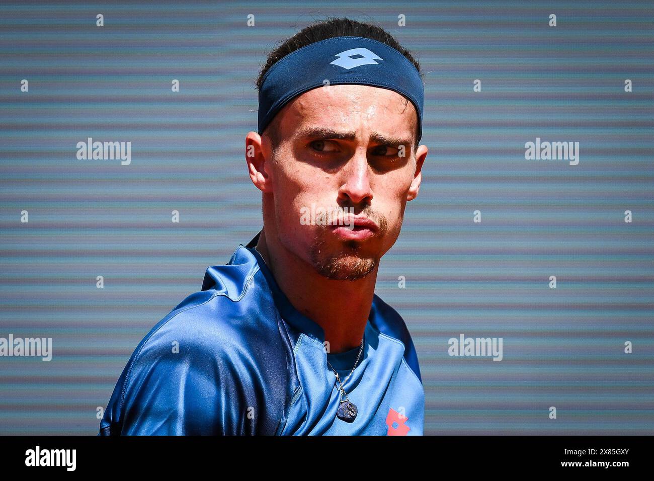 Geoffrey BLANCANEAUX of France looks dejected during fourth qualifying day of Roland-Garros 2024 ...