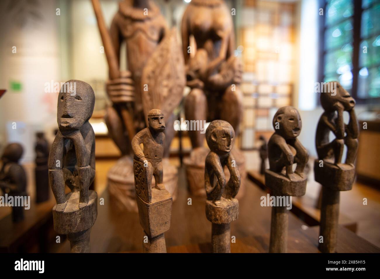 Ritual totem sticks called tun tun by the Bidayuh. It is used in ...