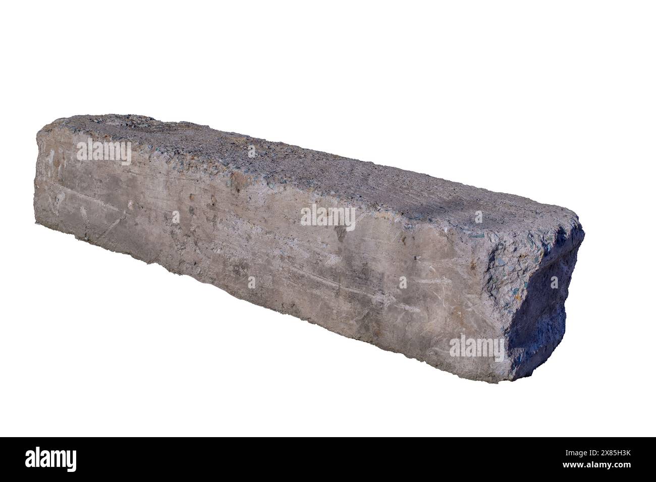 Reinforced concrete foundation block isolate on a white background ...