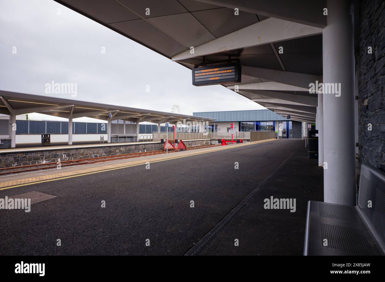 Portrush railway station platform in Northern Ireland Stock Photo - Alamy