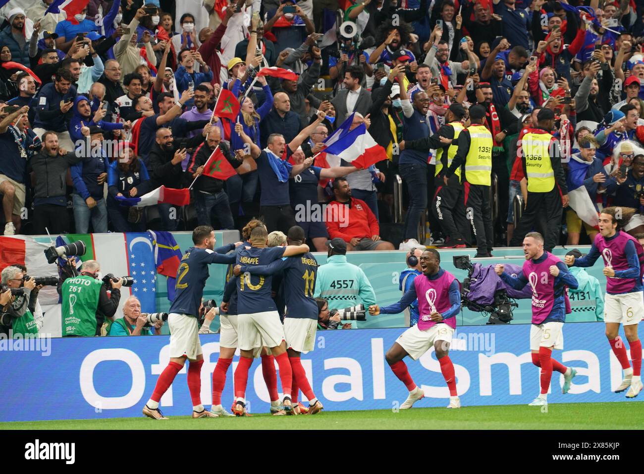 Doha, Qatar. 10th. Dicember 2022. France celebrate score during the ...