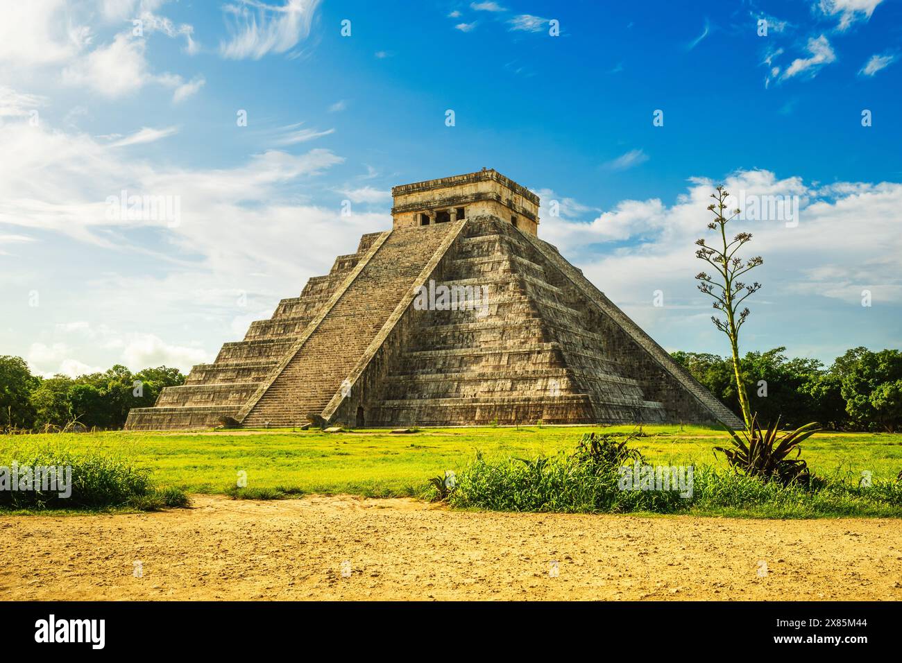 El Castillo, Temple of Kukulcan, located at Chichen Itza, Yucatan ...