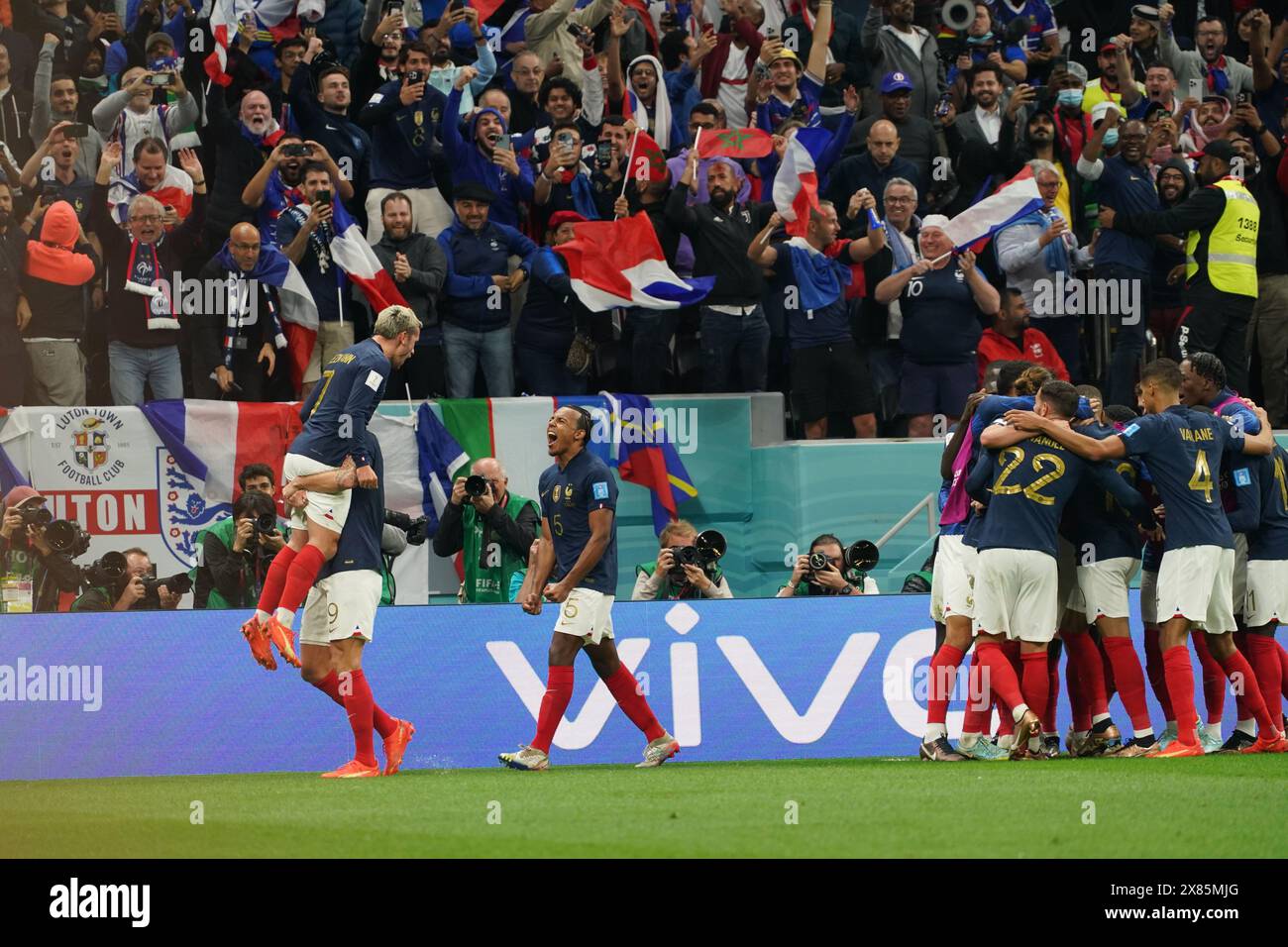 Doha, Qatar. 10th. Dicember 2022. France celebrate score during the ...