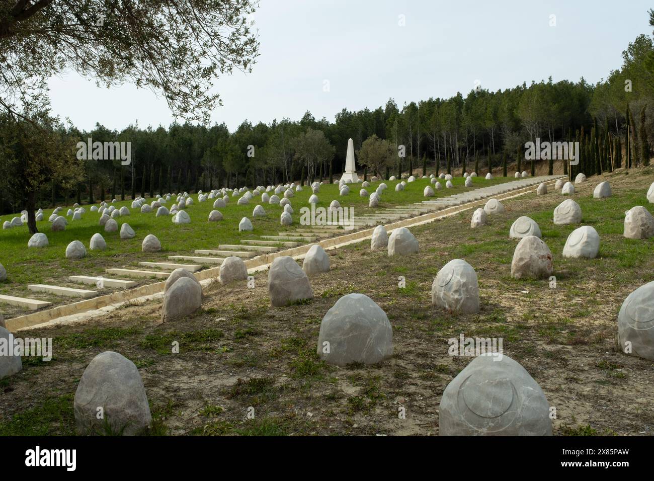 Canakkale, Turkey - Mar 19 2024: Photo of Albayrak Martyrs' Cemetery in ...